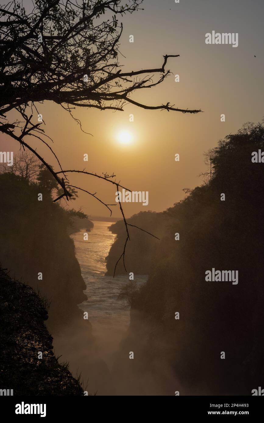Landscape Murchinsol Falls Sunset with mist, sun and nice mood Stock ...