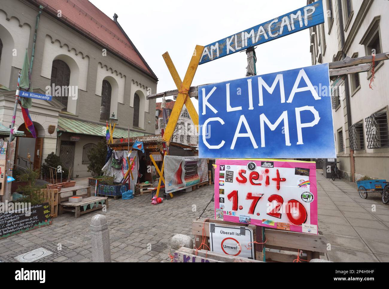 Augsburg, Germany. 06th Mar, 2023. The climate camp between the ...