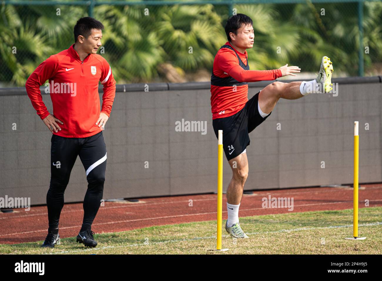 Changchuan Yatai Football Club conducts the training to prepare for the ...