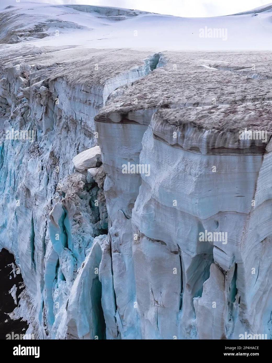 Mountain glacier fissure, on the European continent Stock Photo - Alamy