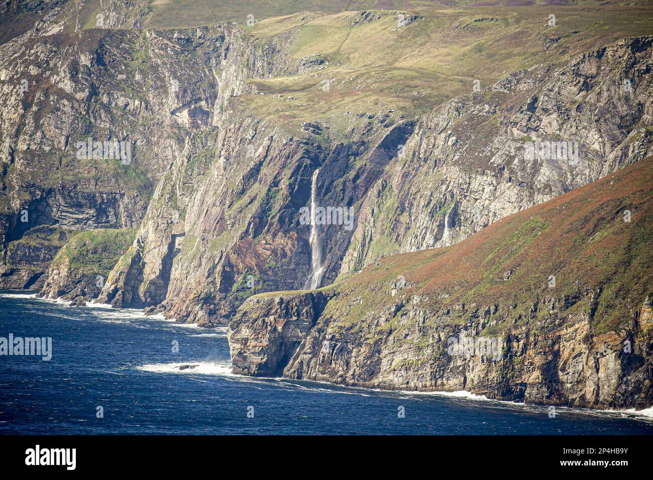 Waterfall on cliffs in Ireland Stock Photo - Alamy