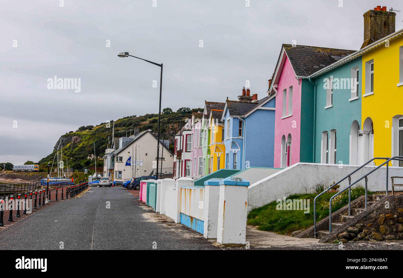 Colorful homes and boats in Ireland Stock Photo - Alamy