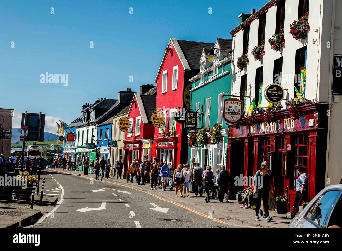 People shop in small town of Ireland Stock Photo - Alamy