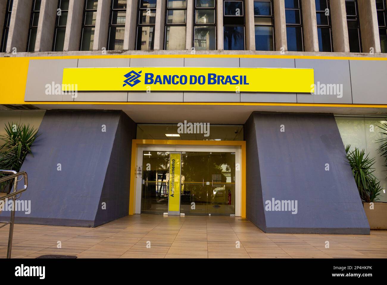 Goiania, Goias, Brazil – March 06, 2023: Facade of a Bank of Brazil ...