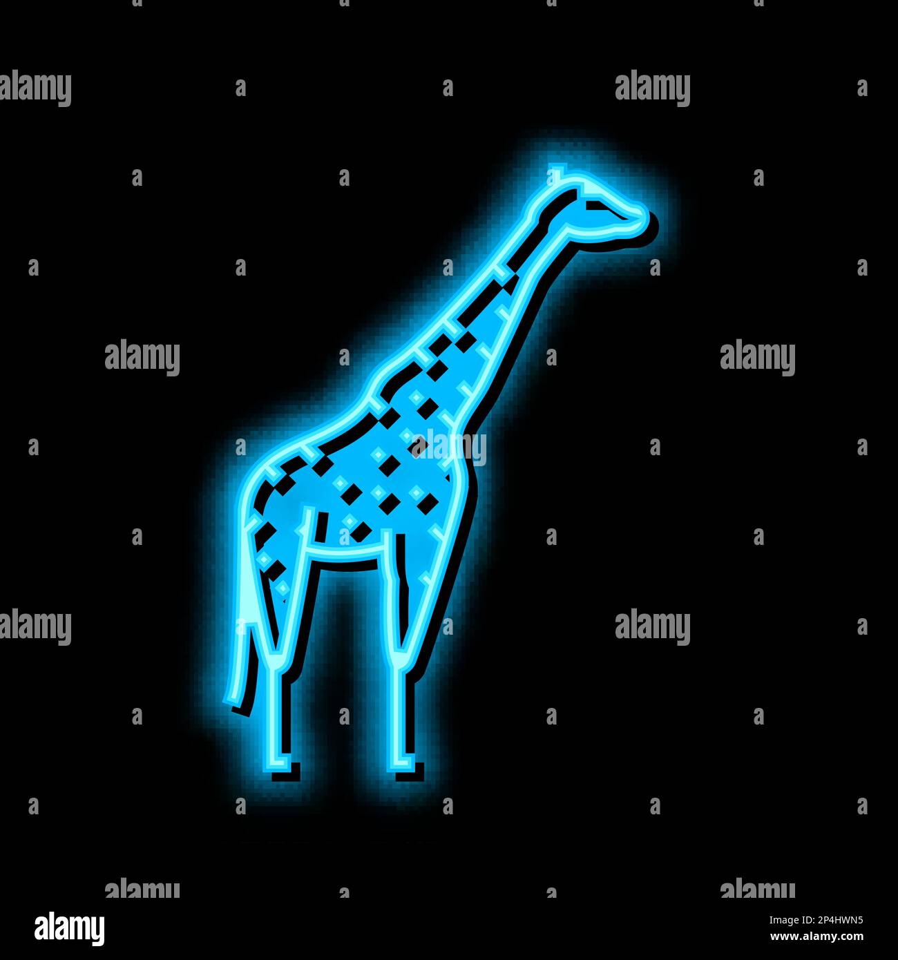 giraffe animal in zoo neon glow icon illustration Stock Vector Image ...