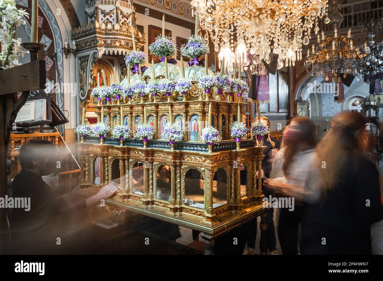 Greek Easter epitaph inside a church Stock Photo - Alamy