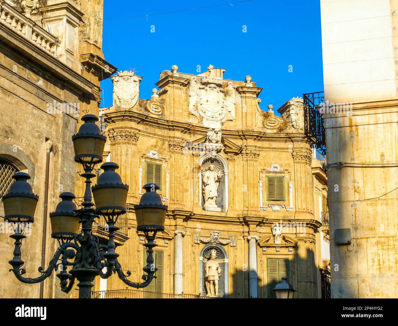 One of the four facade buildings in the octagonal public plaza Quattro ...