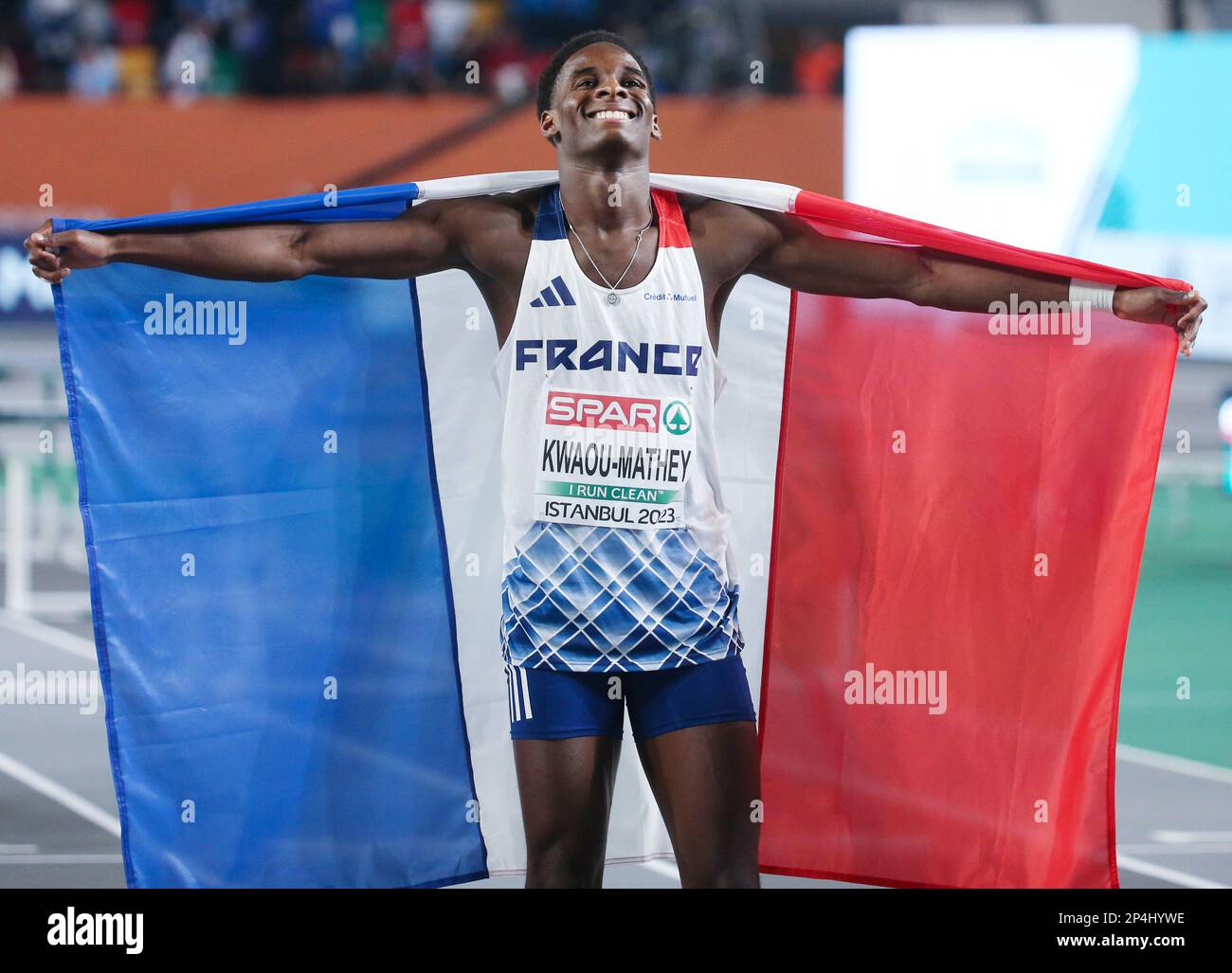 Just Kwaou-Mathey of France, 60m Hurdles Men during the European ...