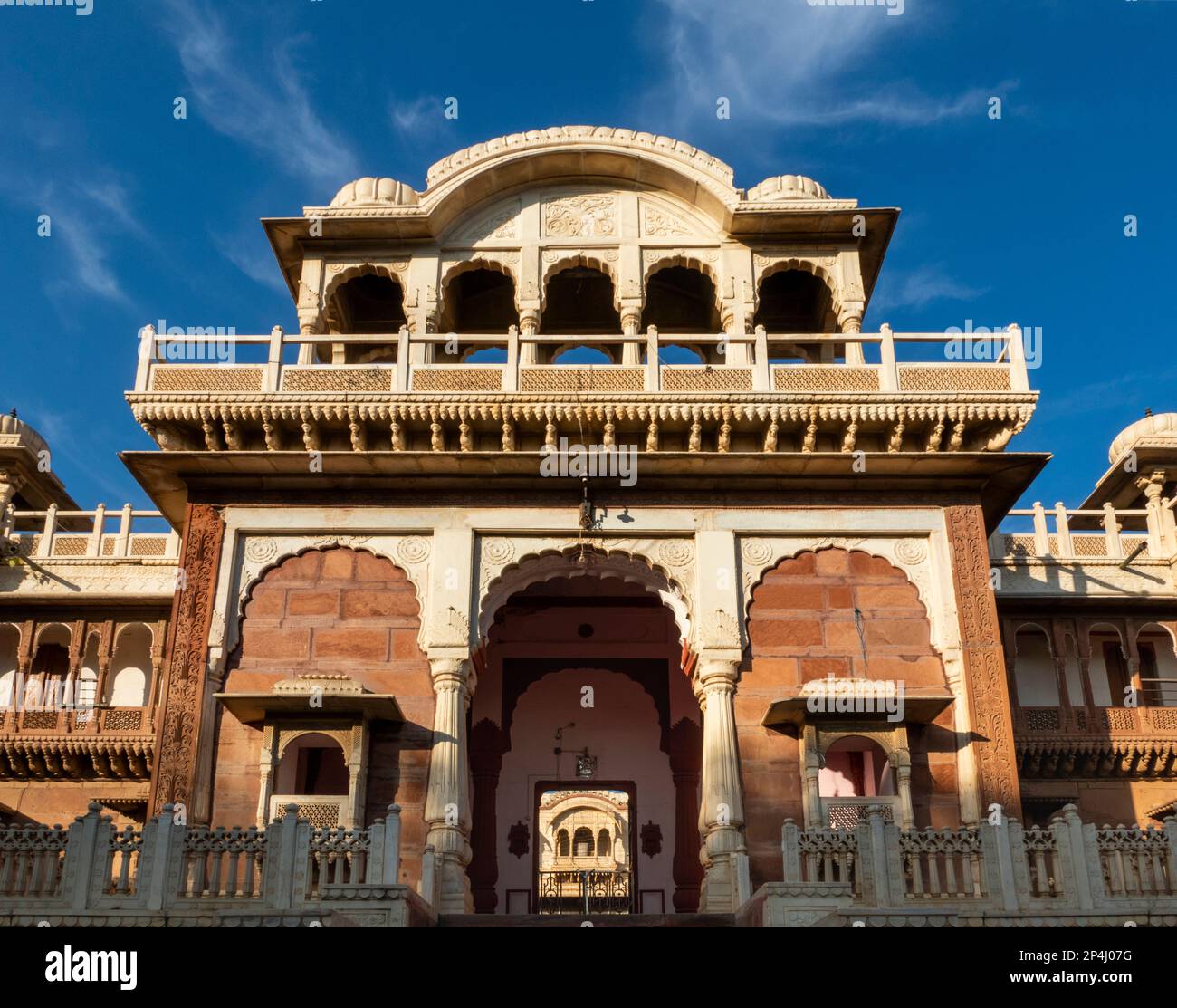 India, Rajasthan, Bikaner, Ratan Behari Mandir Temple entrance Stock ...