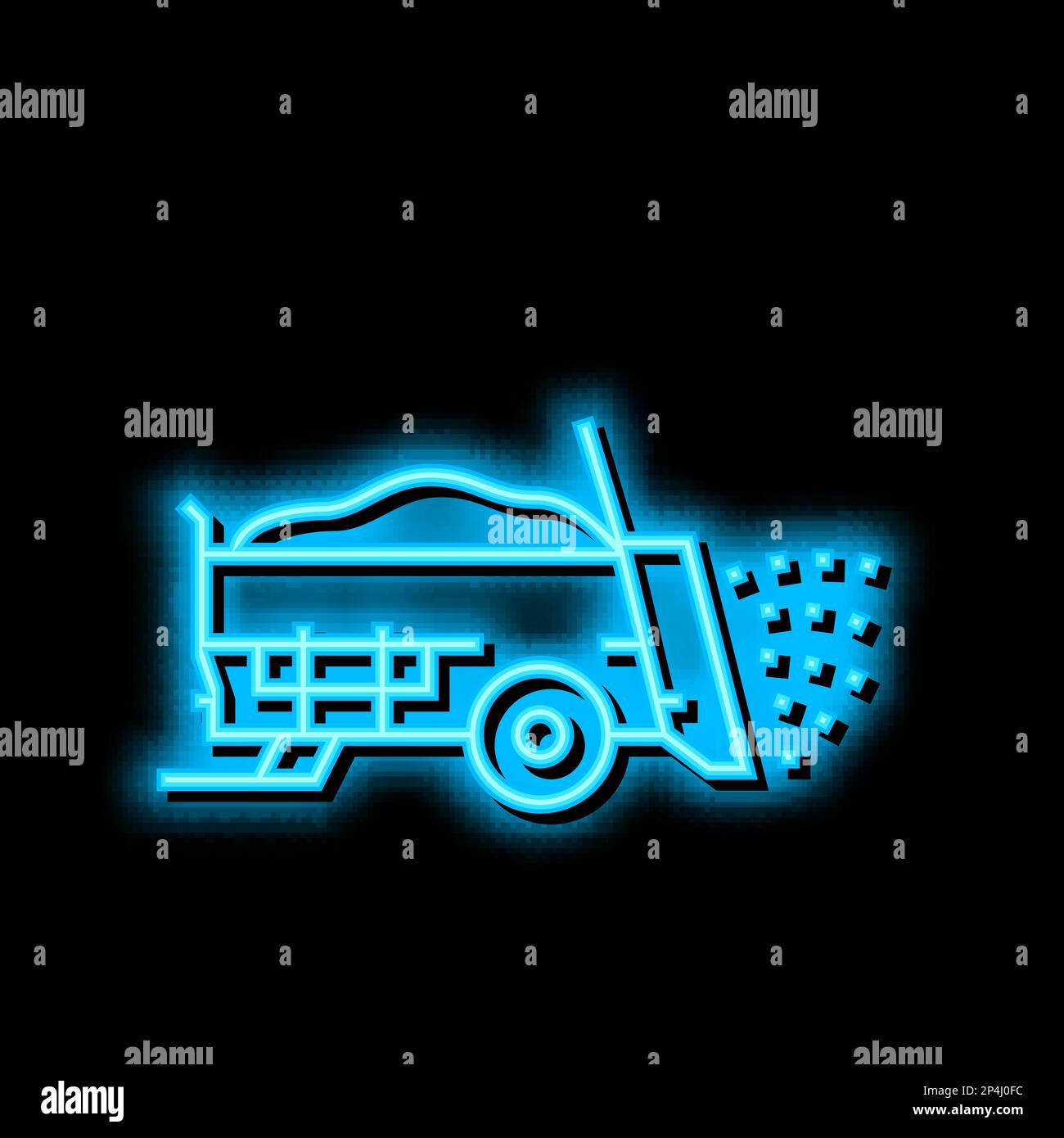 manure spreader farm machine neon glow icon illustration Stock Vector ...