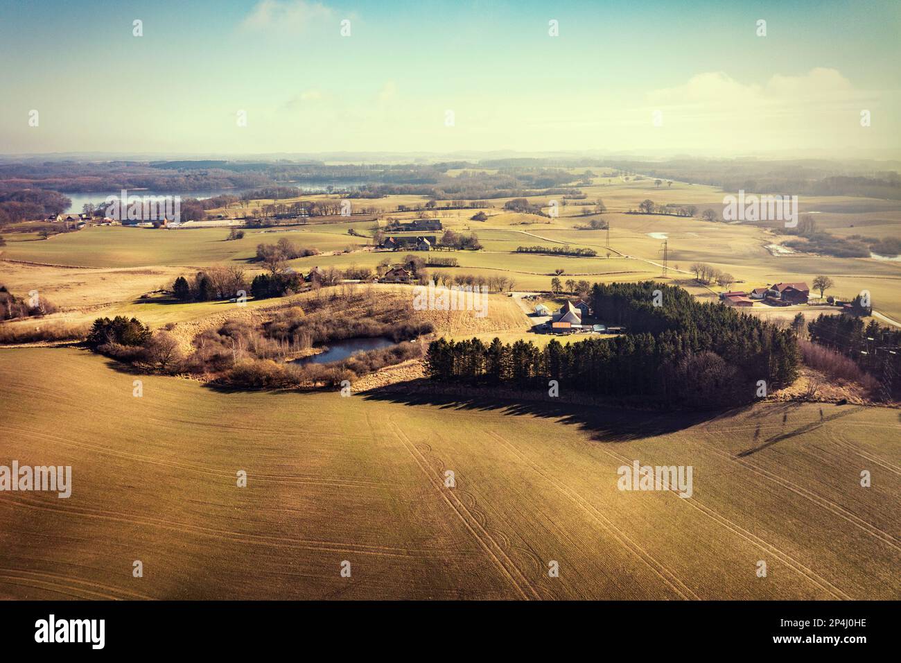 Early spring over a field landscape in southern Sweden Stock Photo - Alamy