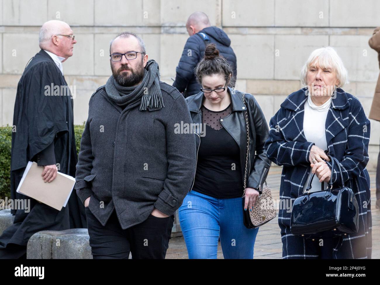Natalie McNally's brother Brendan (second left) and family members ...