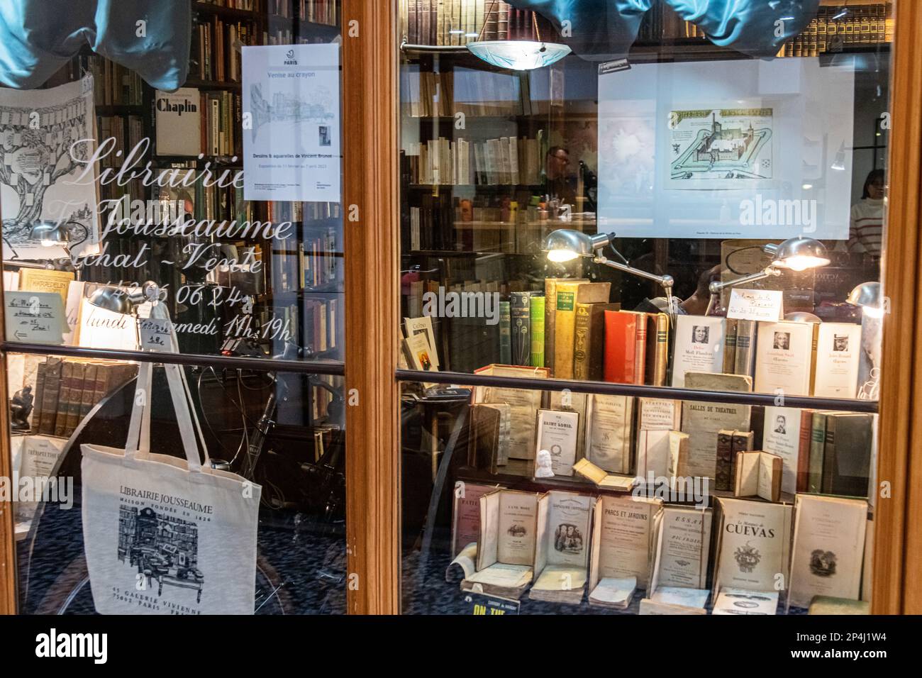 The window of the antique Bookshop Librairie Jousseaume in the Galerie ...