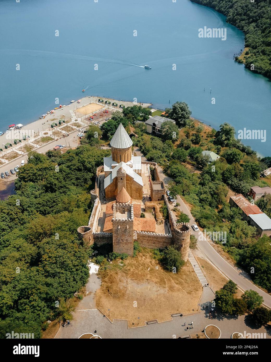 Ananuri castle complex on the shore Jinvali reservoir in Georgia Stock ...