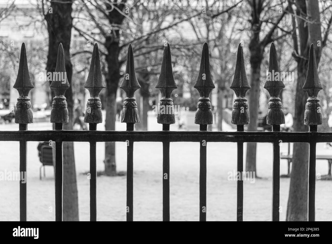 Paris architecture detail railings Black and White Stock Photos ...