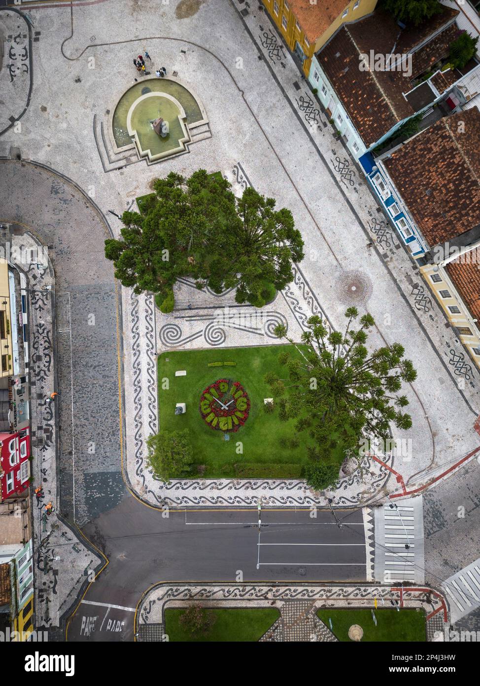 Beautiful aerial top down view to historic downtown city square Stock ...