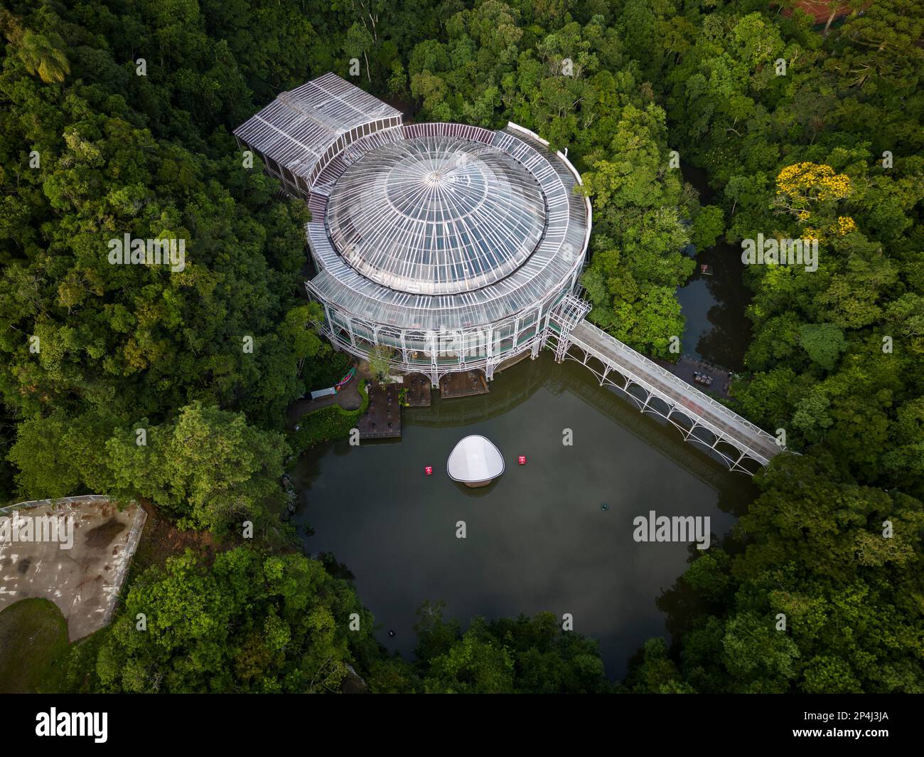 Beautiful view to iron and glass opera house in green area Stock Photo ...