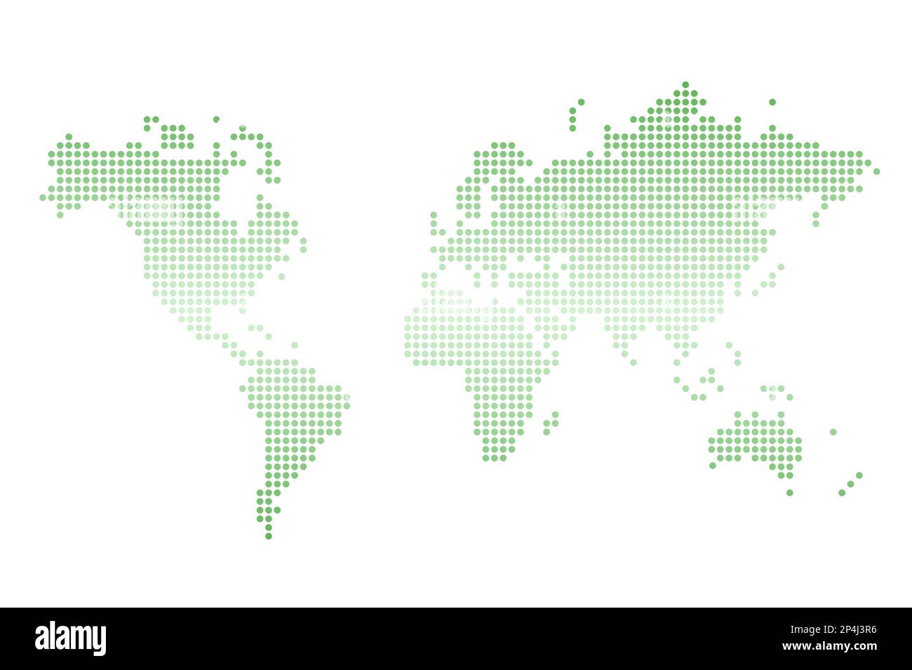 World map dots. Abstract world map graphics dotted style. Green map ...