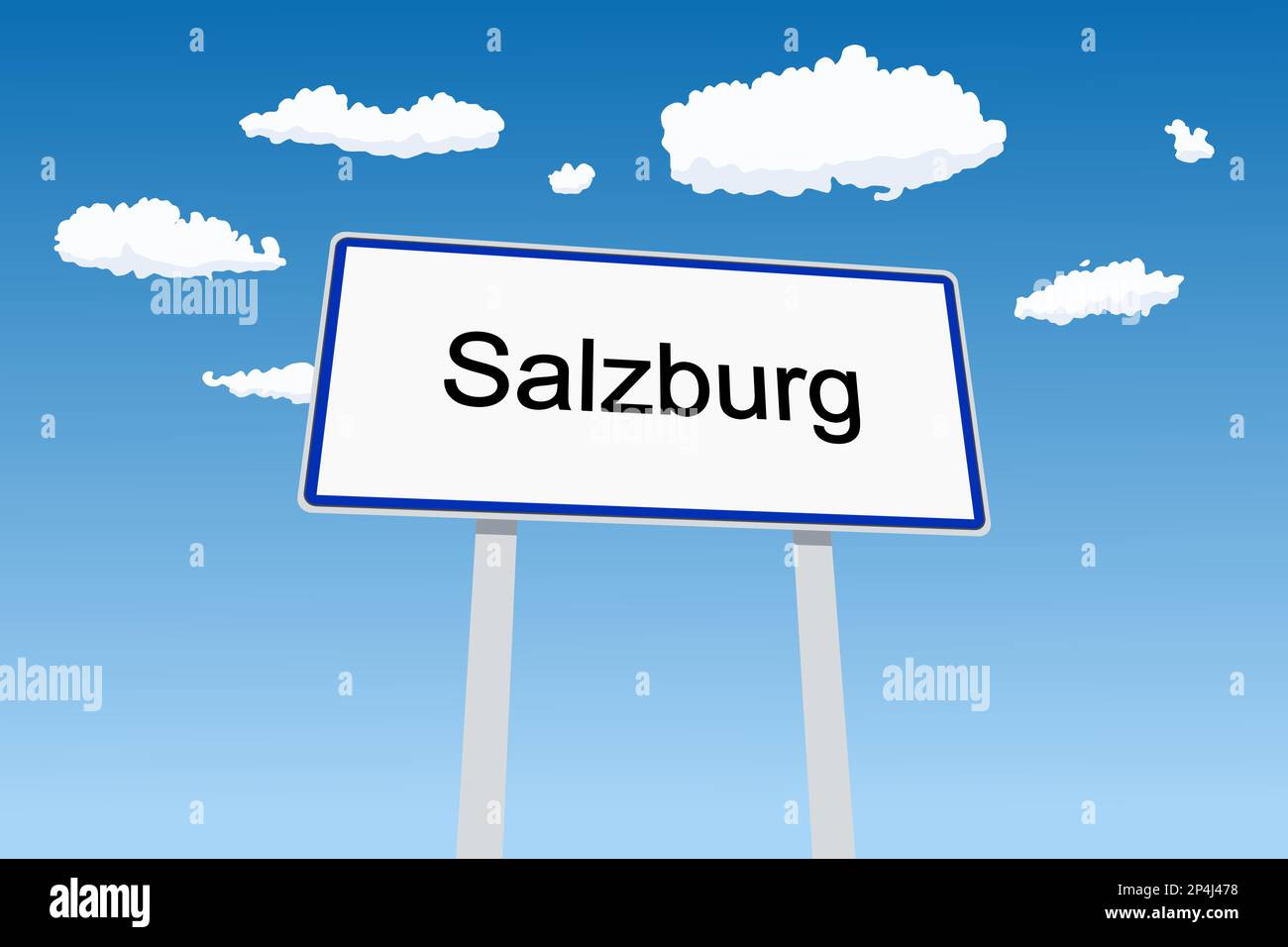 Salzburg city sign in Austria. City name welcome road sign vector ...