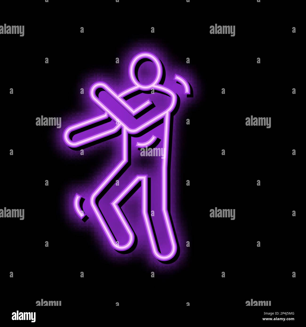 dance man silhouette neon glow icon illustration Stock Vector Image ...