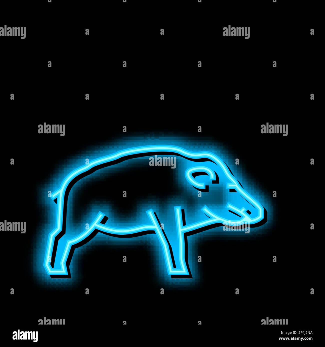 boar wild animal neon glow icon illustration Stock Vector Image & Art ...