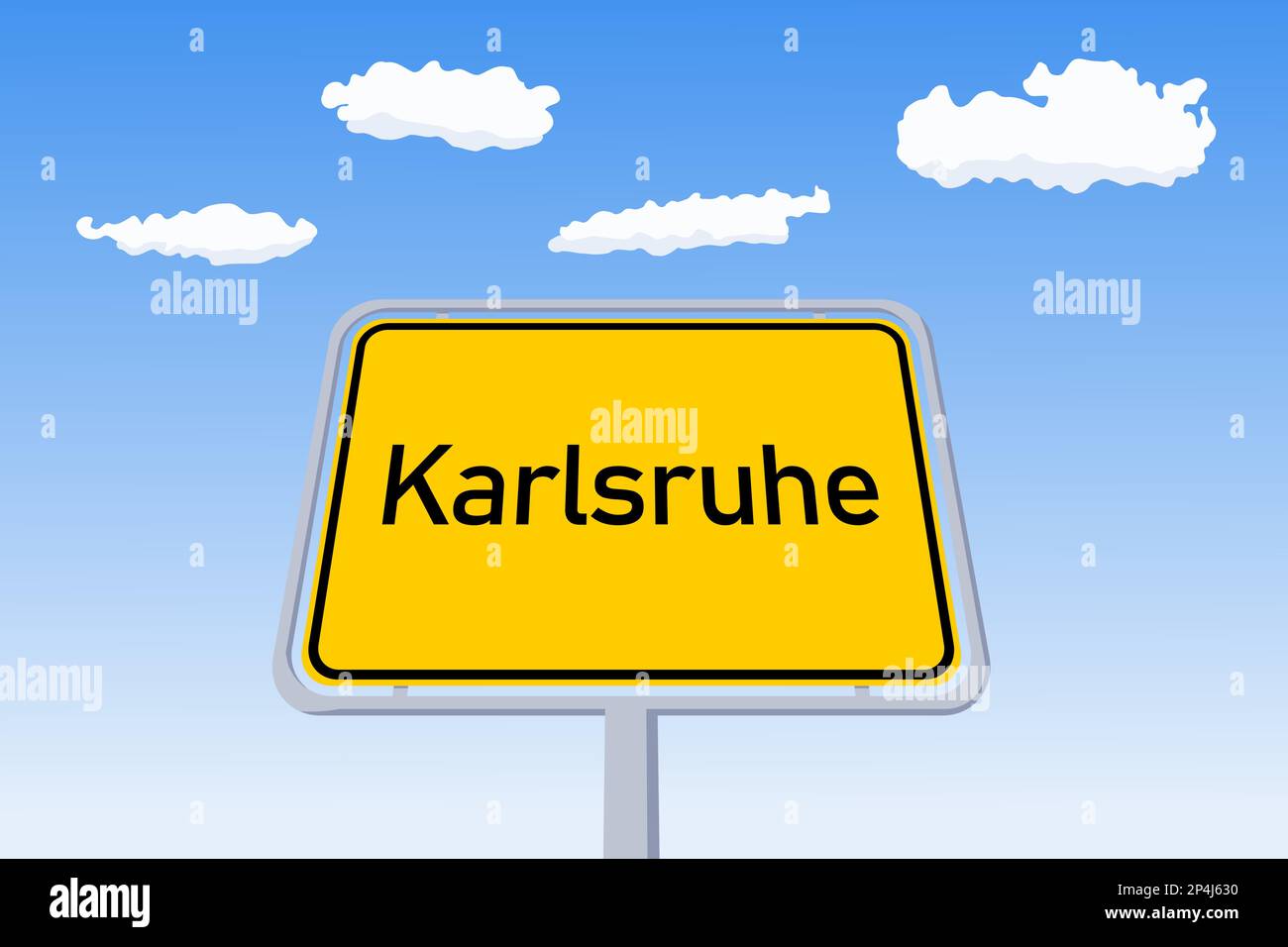 Karlsruhe city sign in Germany. City name welcome road sign vector ...