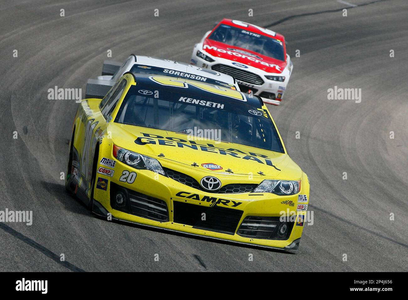 Matt Kenseth (20) and Trevor Bayne (21) during the NASCAR Duck ...