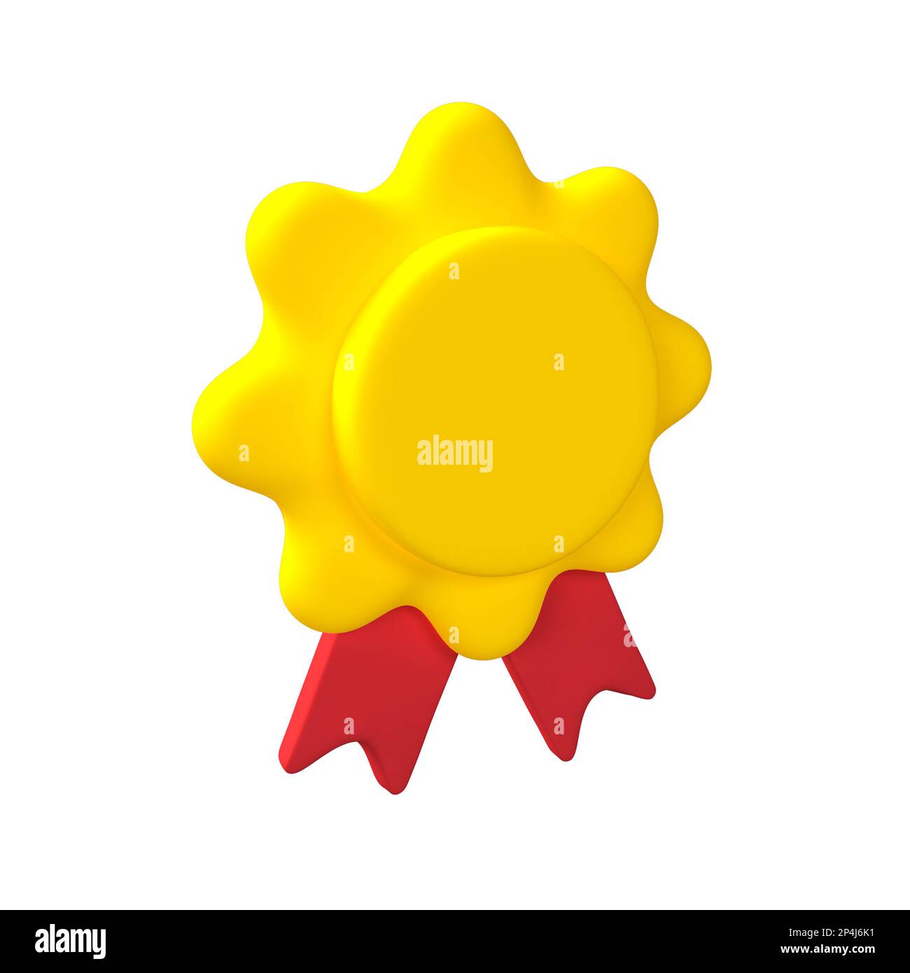 Reward Winner yellow medal and red ribbons. 3d illustration icon render ...