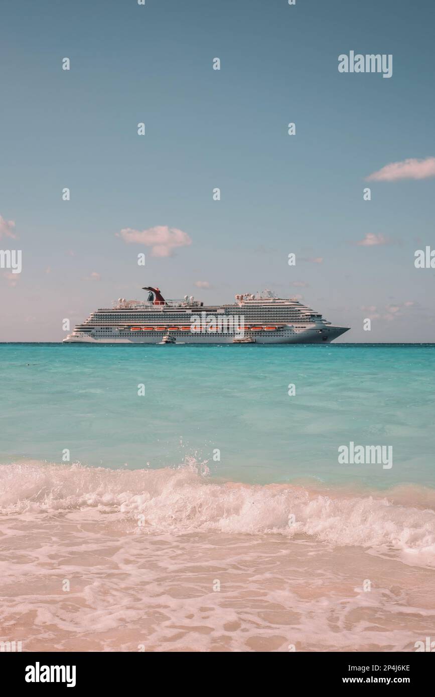 Watching a Cruise Ship off the Island Stock Photo - Alamy