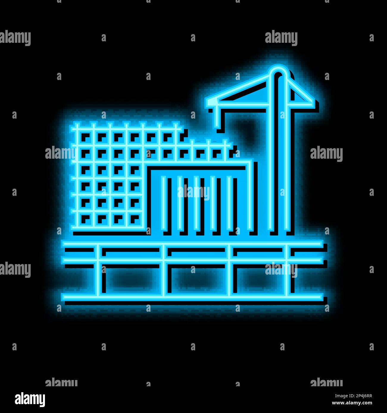 building construction neon glow icon illustration Stock Vector Image ...