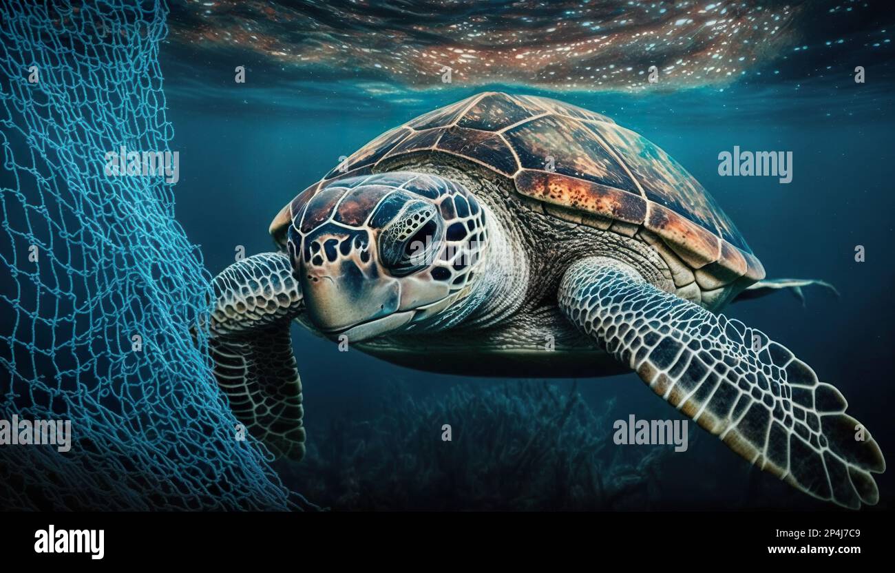 Turtle swimming sea hi-res stock photography and images - Alamy