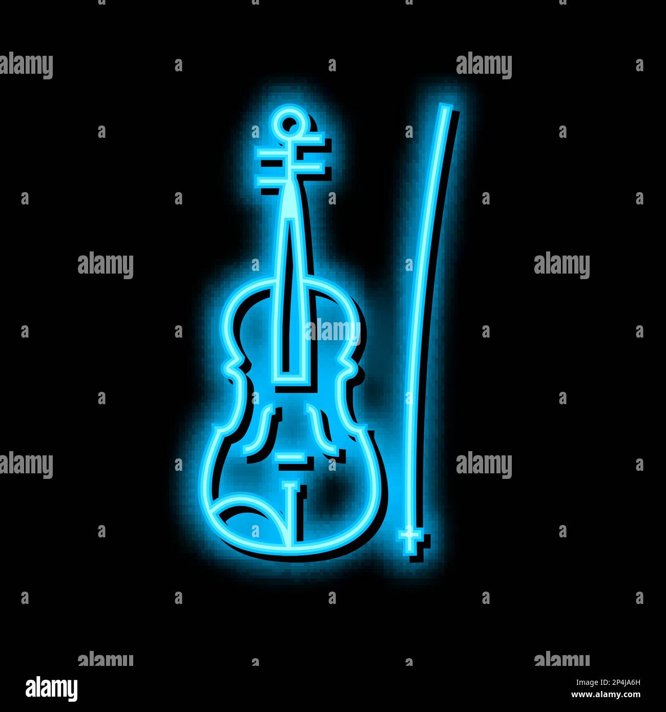 violin music instrument neon glow icon illustration Stock Vector Image ...