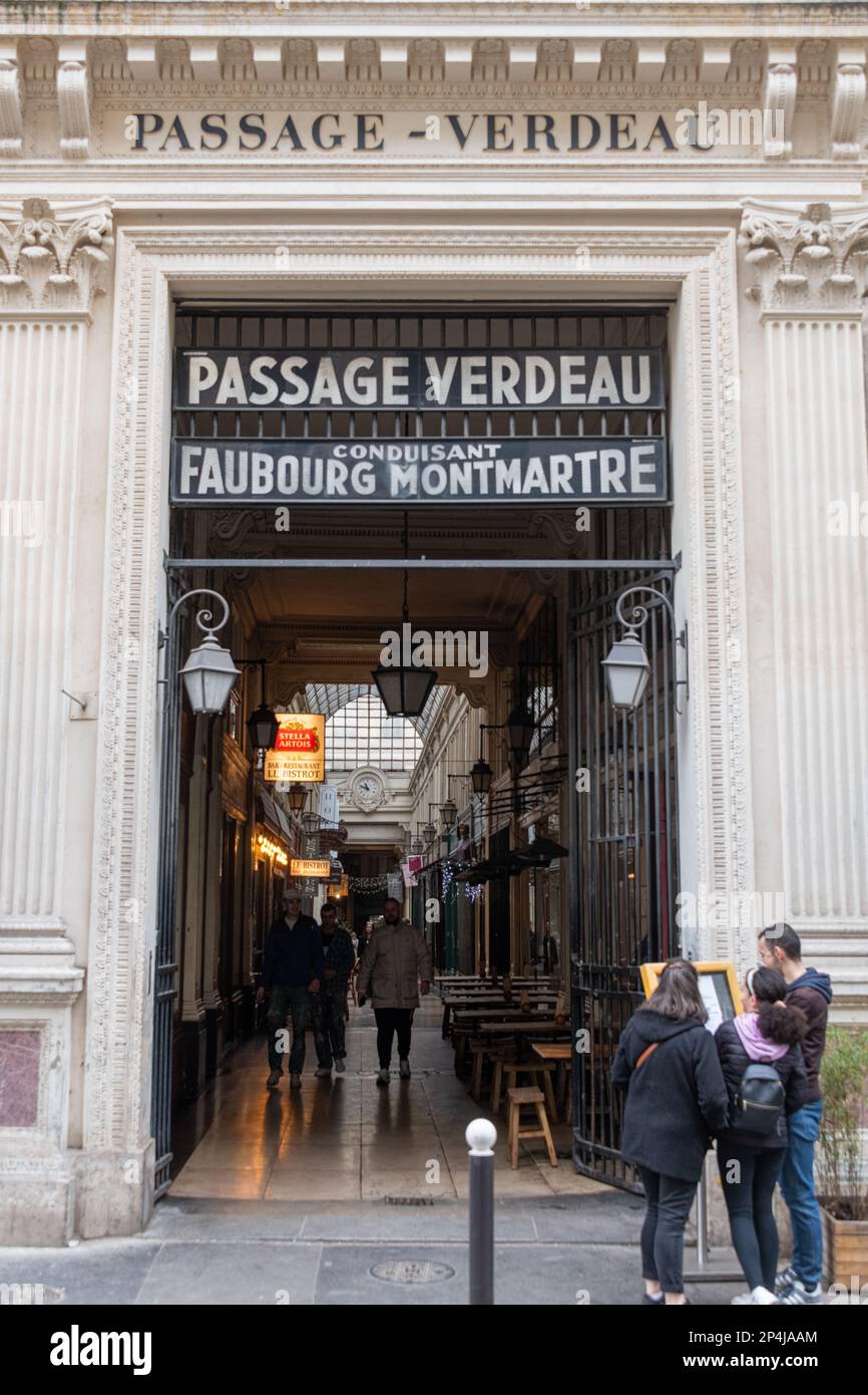 The Entrance to Passage Verdeau on Rue Du Faubourg Montmarte, Paris ...