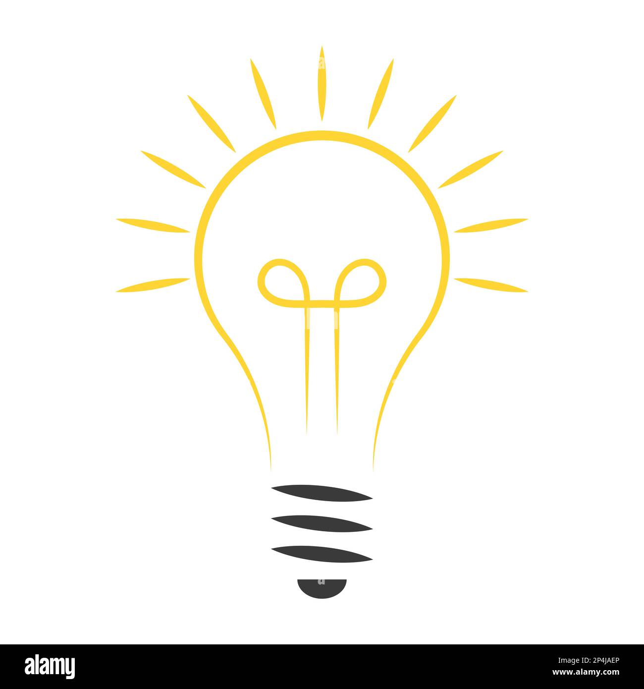 Light idea bulb, icon lamp lightbulb, electric solution glow think ...