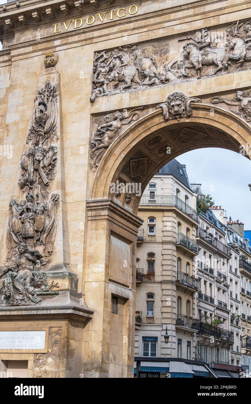 Detail of the Bas Relief on the Porte Saint-Denis, Paris, France Stock ...