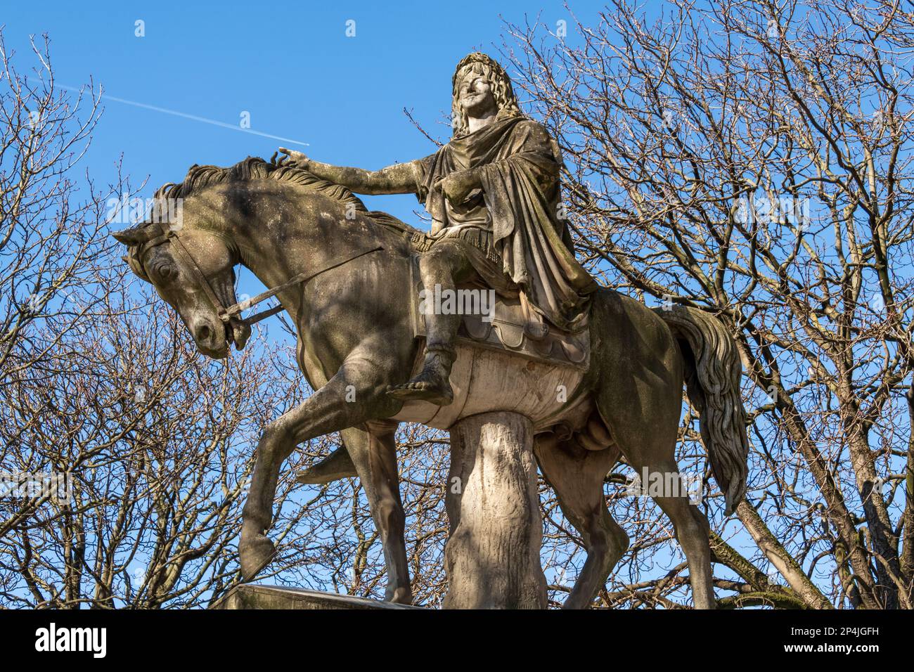 The Statue of Louie XIII in Place Des Vosges, Marais, Paris Stock Photo ...