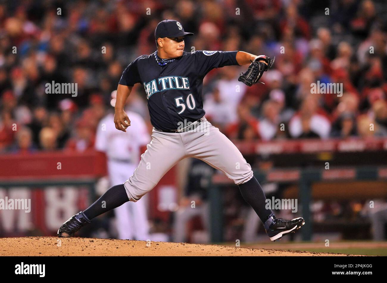 April 1, 2014 Anaheim, CA.Seattle Mariners starting pitcher Erasmo ...