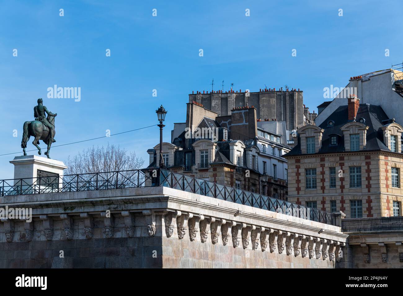 Equestrian Statue of Henri IV near Pont Neuf in Paris Stock Photo - Alamy