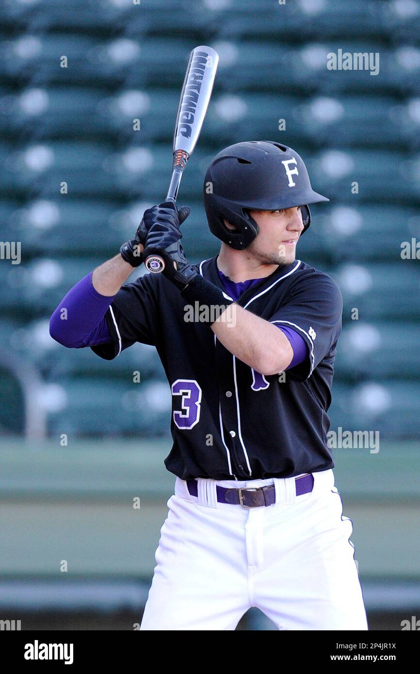 Center fielder Sky Overton (3) of the Furman University Paladins in a ...