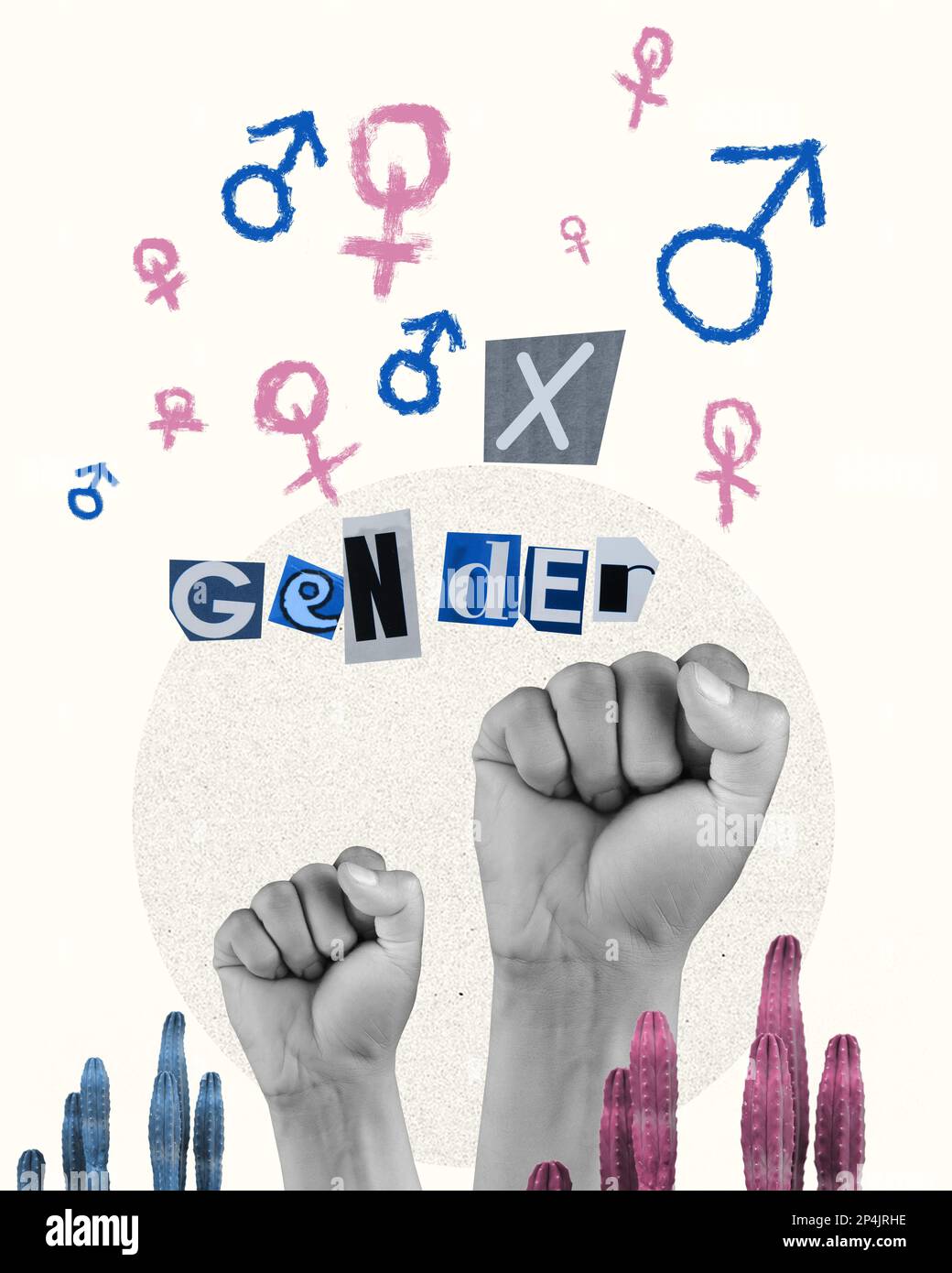 Conceptual contemporary art collage with human hands over light ...