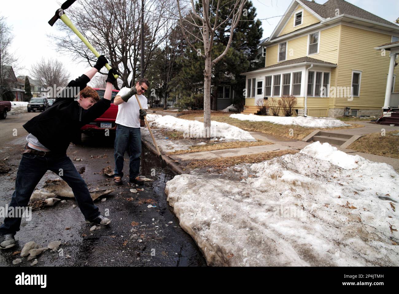 In the Hamline neighborhood in St. Paul, Minn, Levi, left, and his ...