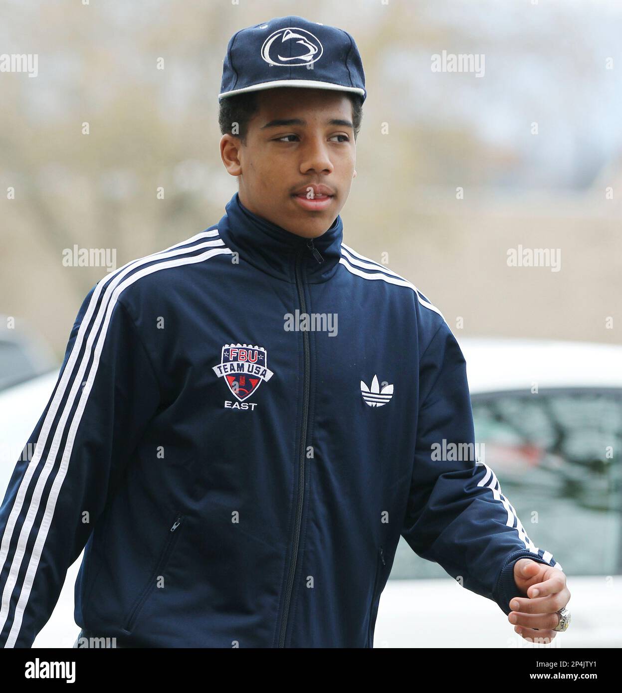 In this March 29, 2014 photo, Penn State recruit Eric Gallman walks ...