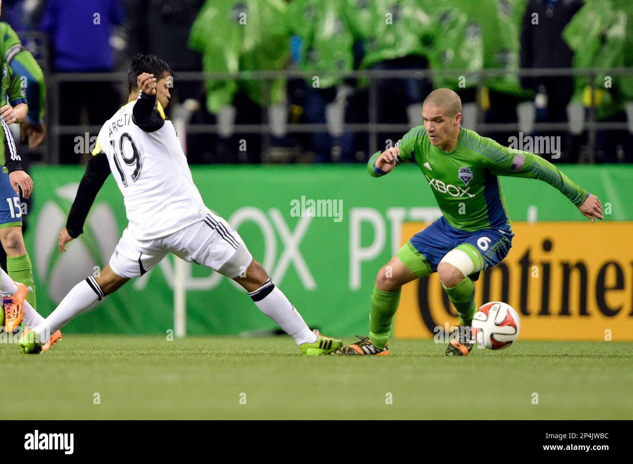 March 29, 2014. .Seattle Sounders FC midfielder Osvaldo Alonso #6 and ...