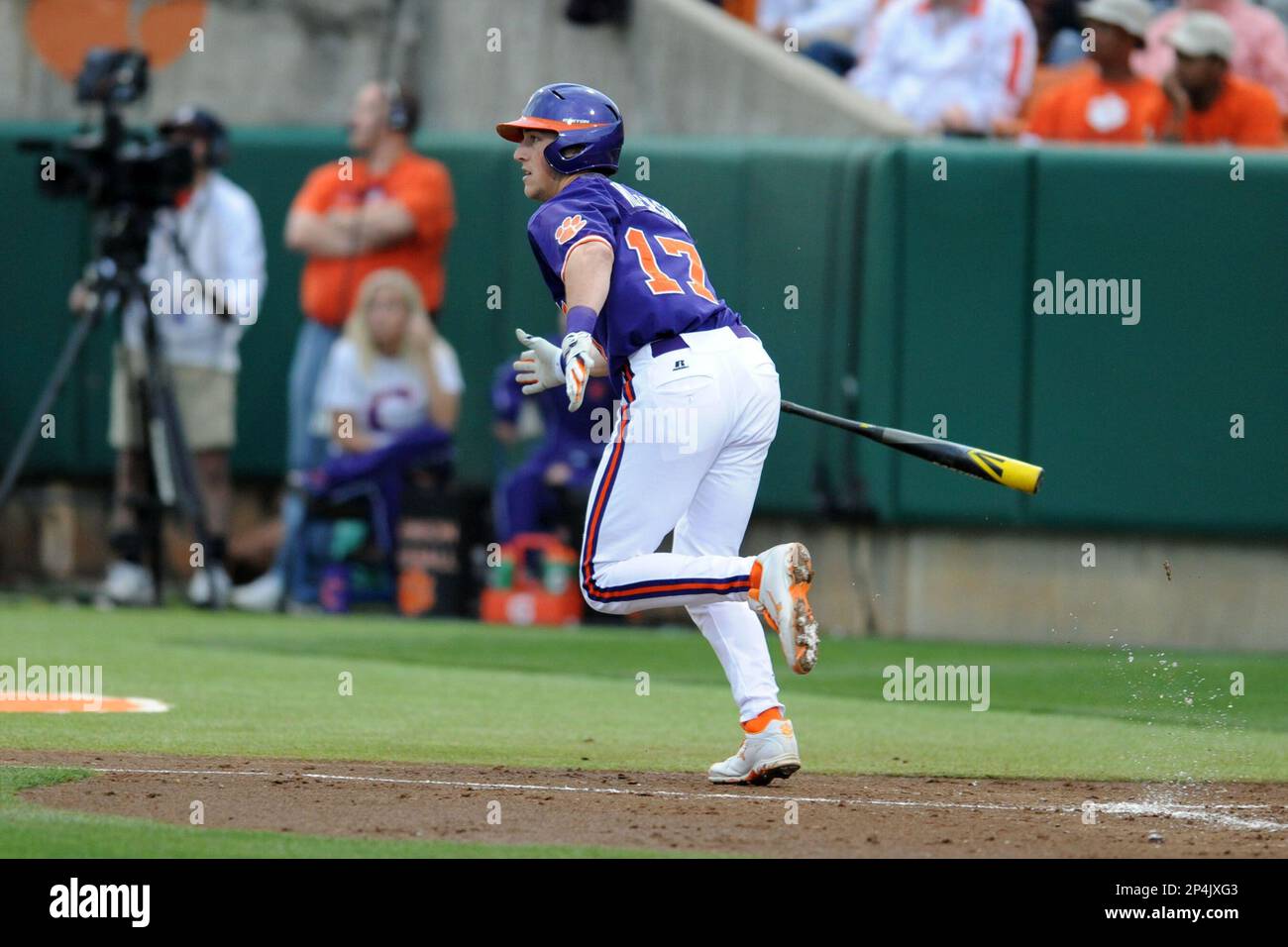 Clemson Tigers second baseman Steve Wilkerson #17 swings a pitch during ...