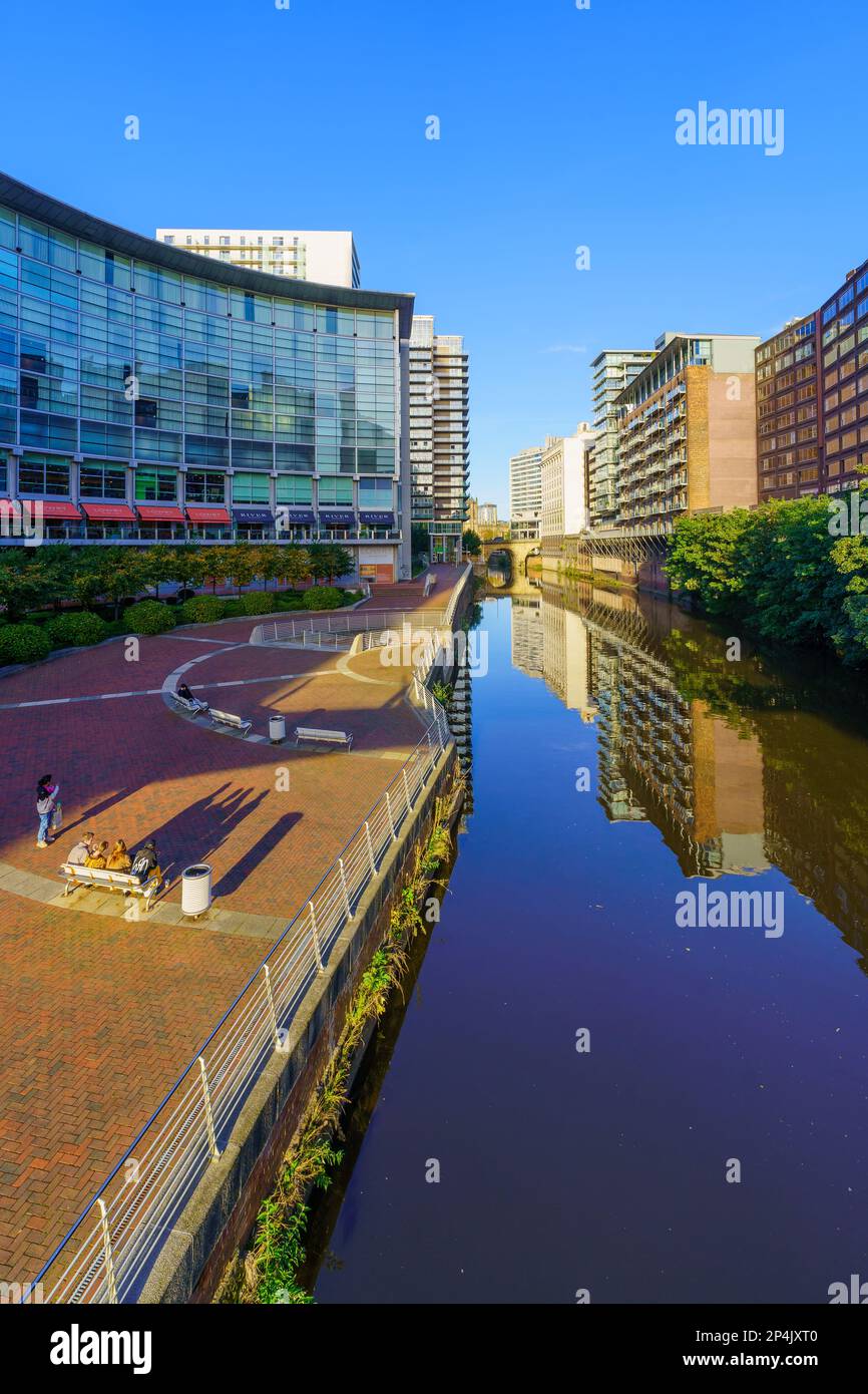 Manchester UK - October 08, 2022: Scene of the River Irwell from the ...