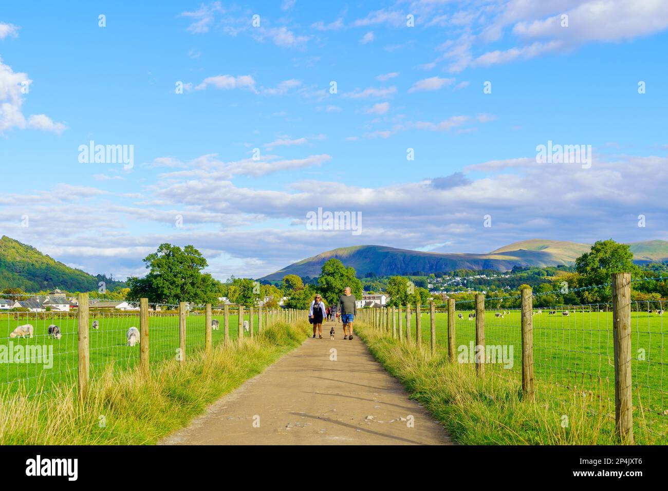 Portinscale, UK - September 24, 2022: View of a footpath in the ...