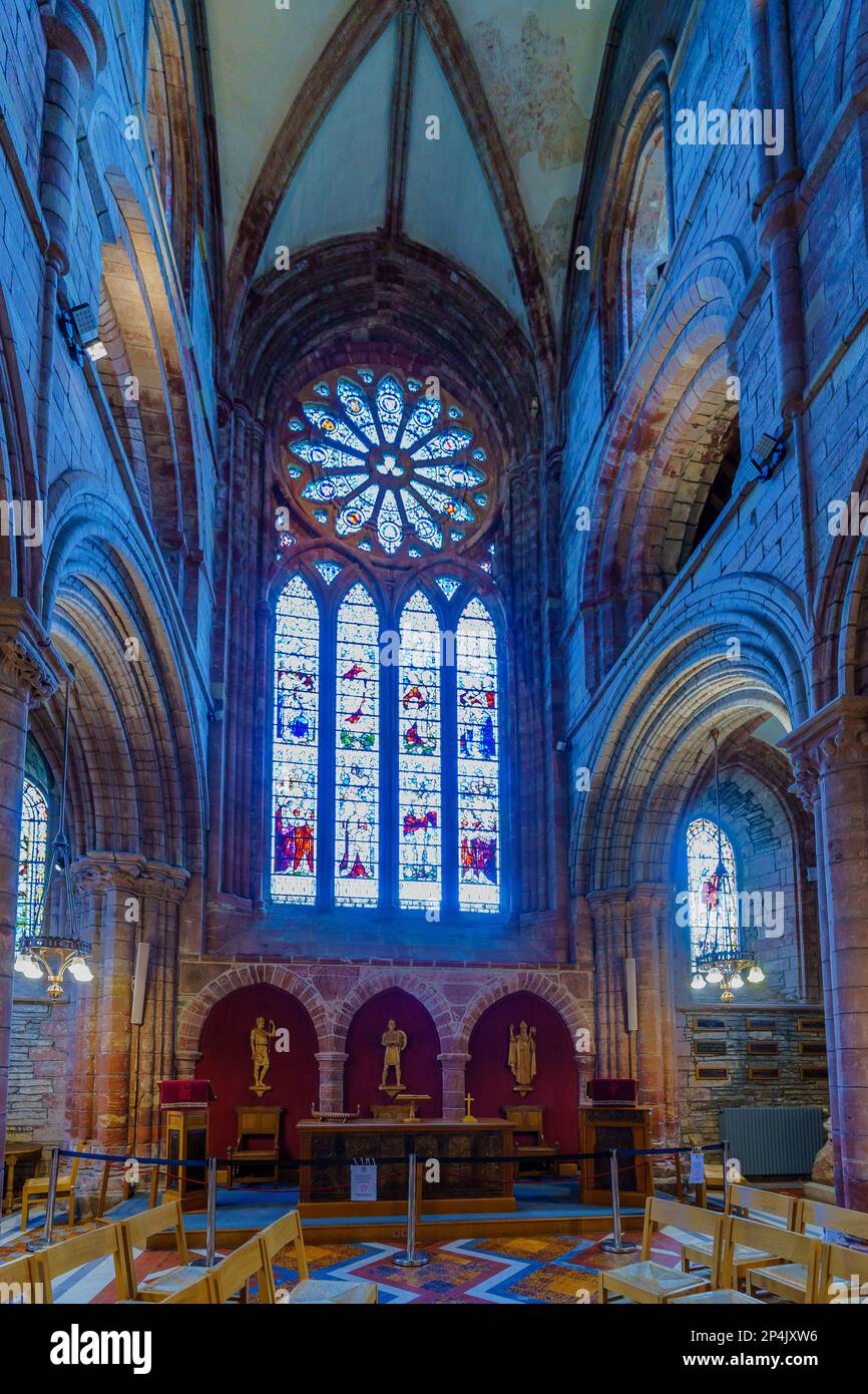 Kirkwall, UK - October 03, 2022: View of the interior of St Magnus ...