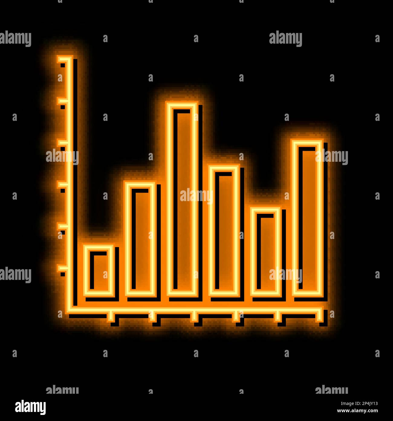 bar graph neon glow icon illustration Stock Vector Image & Art - Alamy