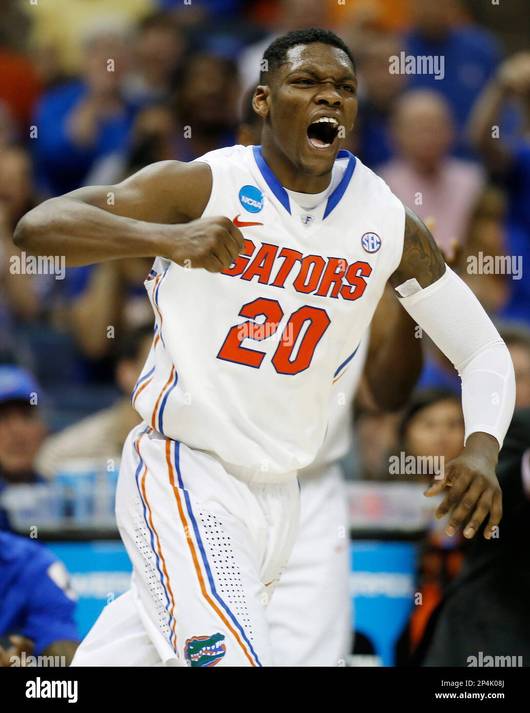 Florida guard Michael Frazier II (20) celebrates a goal against UCLA ...