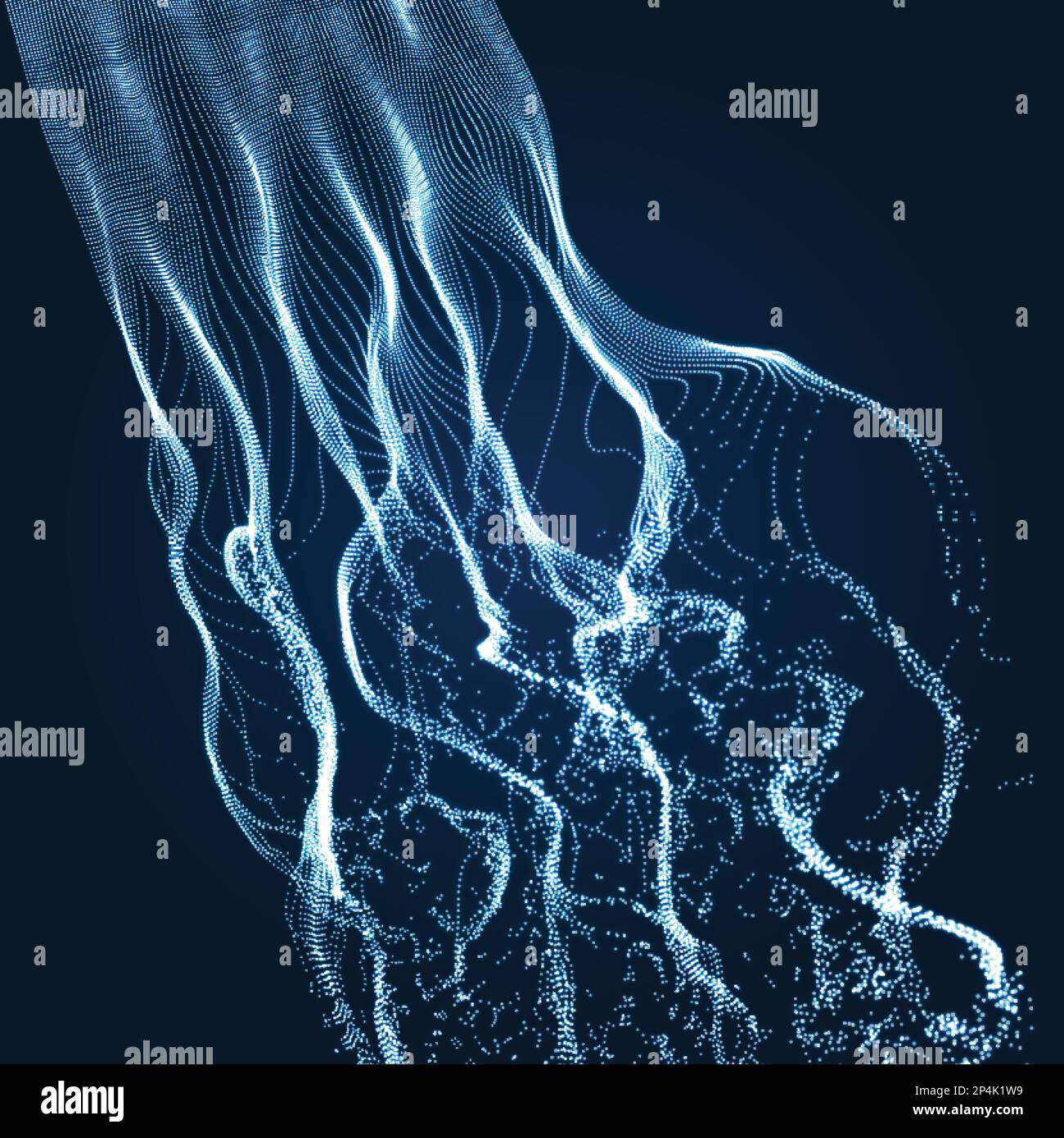 Array With Dynamic Emitted Particles Water Splash Imitation Abstract Background Vector